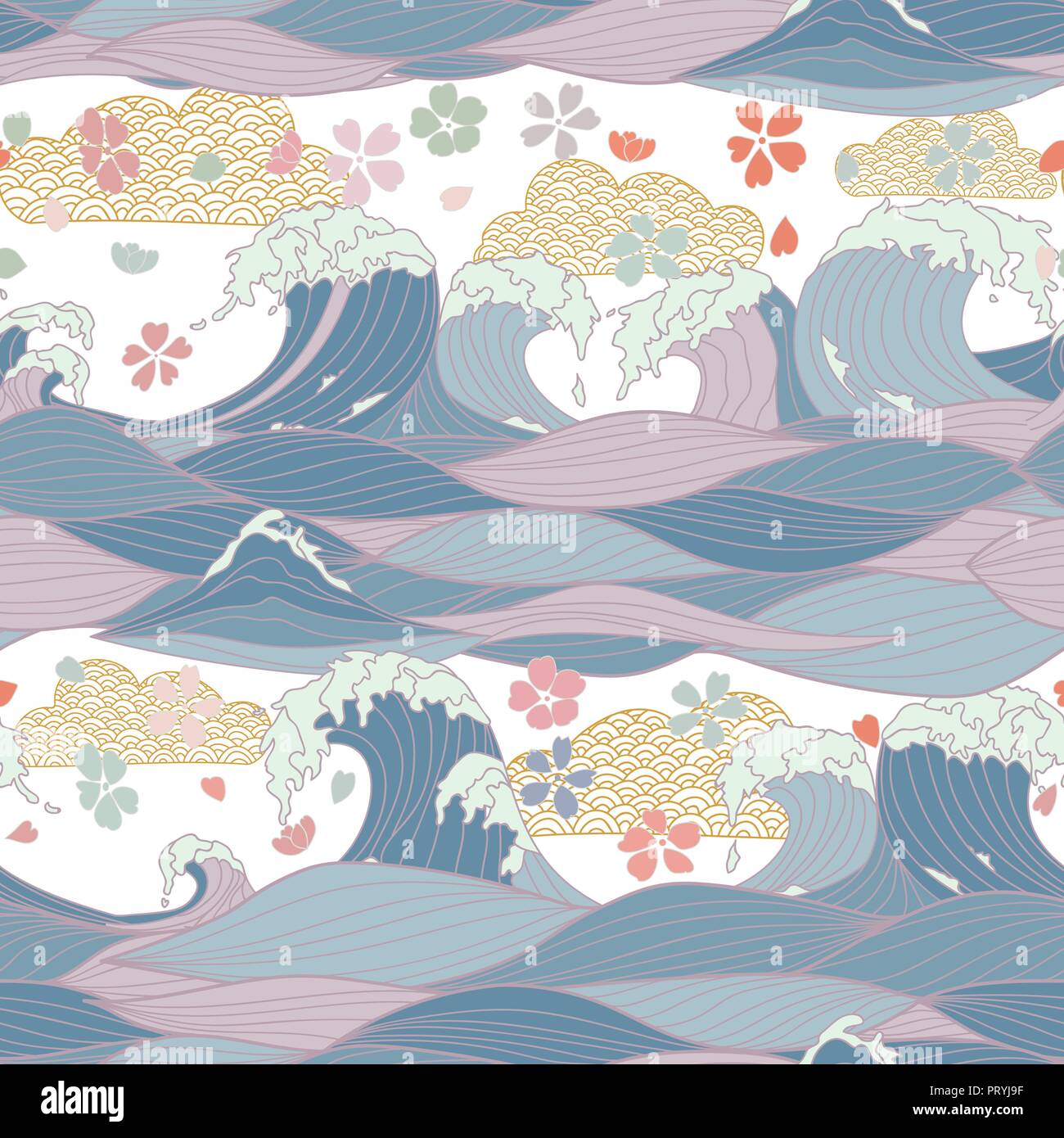 Japanese wave pattern hi-res stock photography and images - Alamy