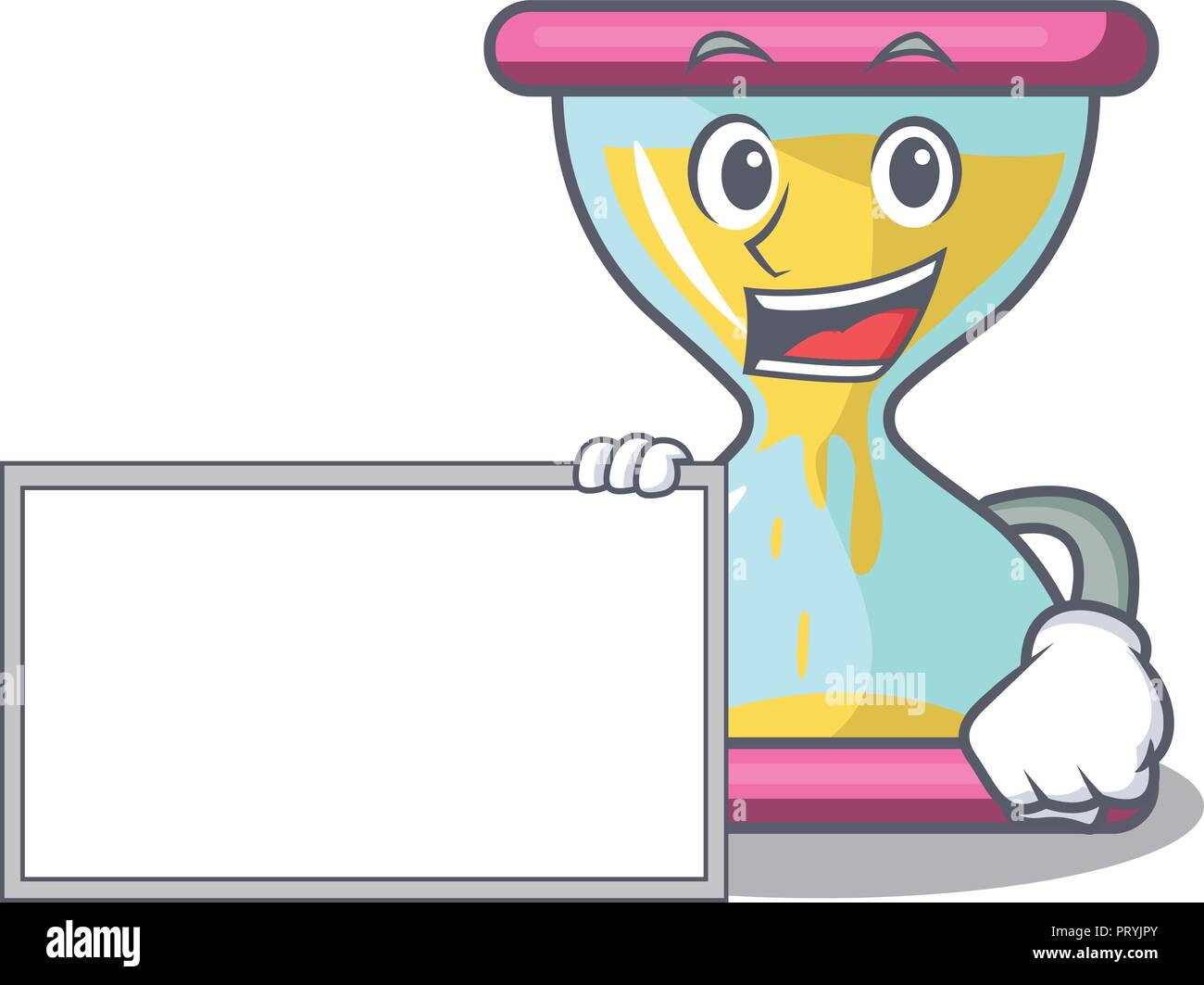 With board character hourglass concept for business deadline Stock ...