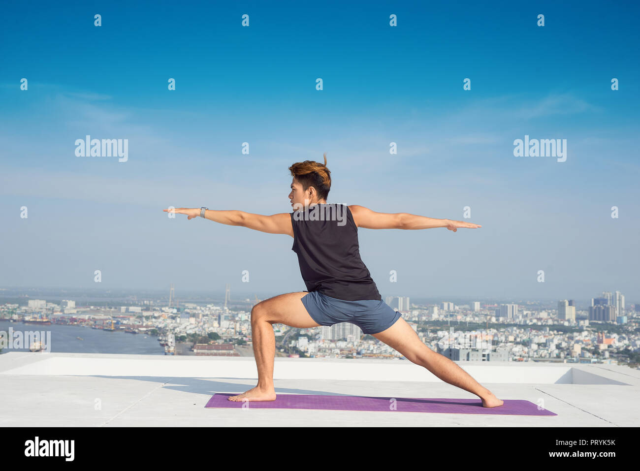 Man practicing advanced yoga. A series of yoga poses. lifestyle concept ...