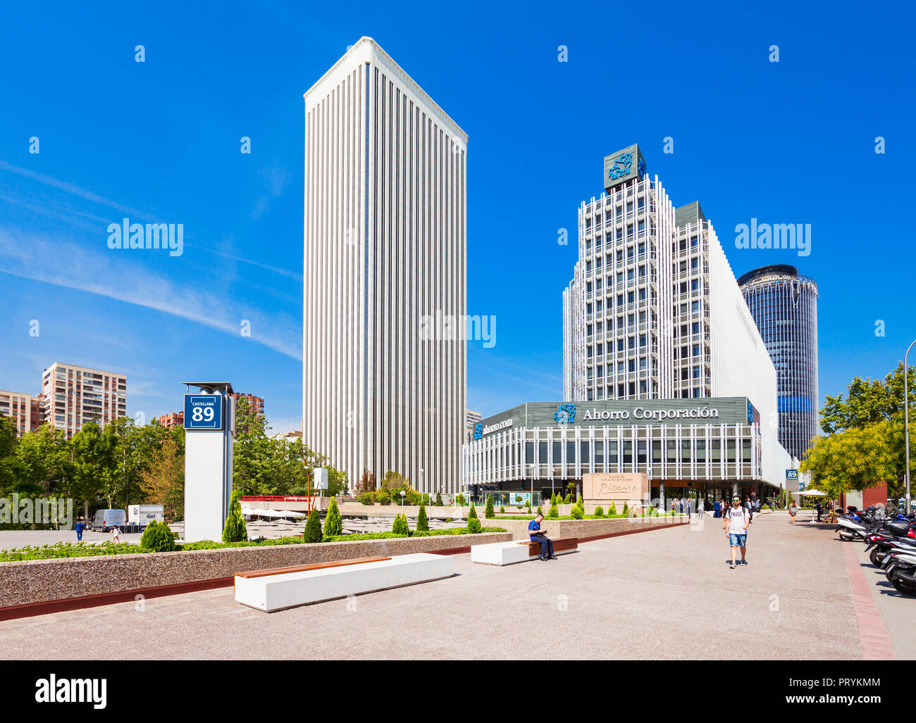MADRID, SPAIN - SEPTEMBER 21, 2017: View of business districts of AZCA ...