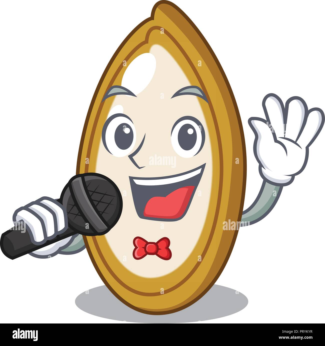 Singing fresh pumpkin seeds on plate cartoon Stock Vector Image & Art ...