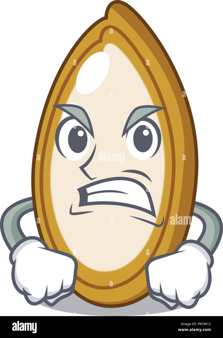 Angry fresh pumpkin seeds on plate cartoon Stock Vector Image & Art - Alamy