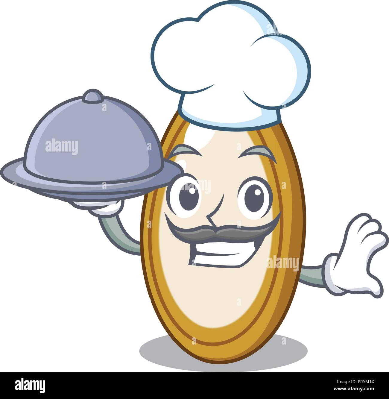 Chef with food fresh pumpkin seeds on plate cartoon Stock Vector Image ...