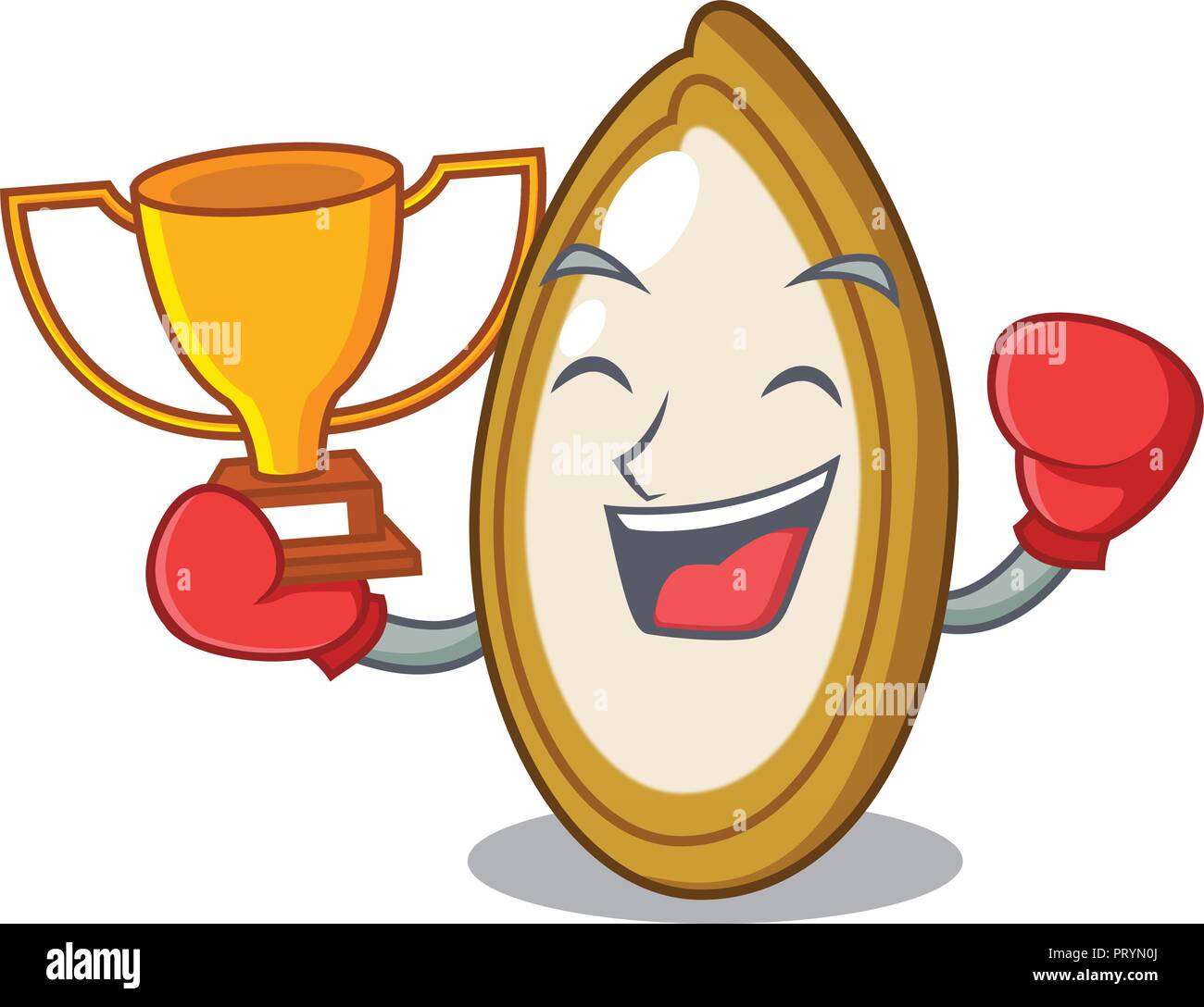 Boxing winner fruit pumpkin seed isolated on mascot Stock Vector Image ...