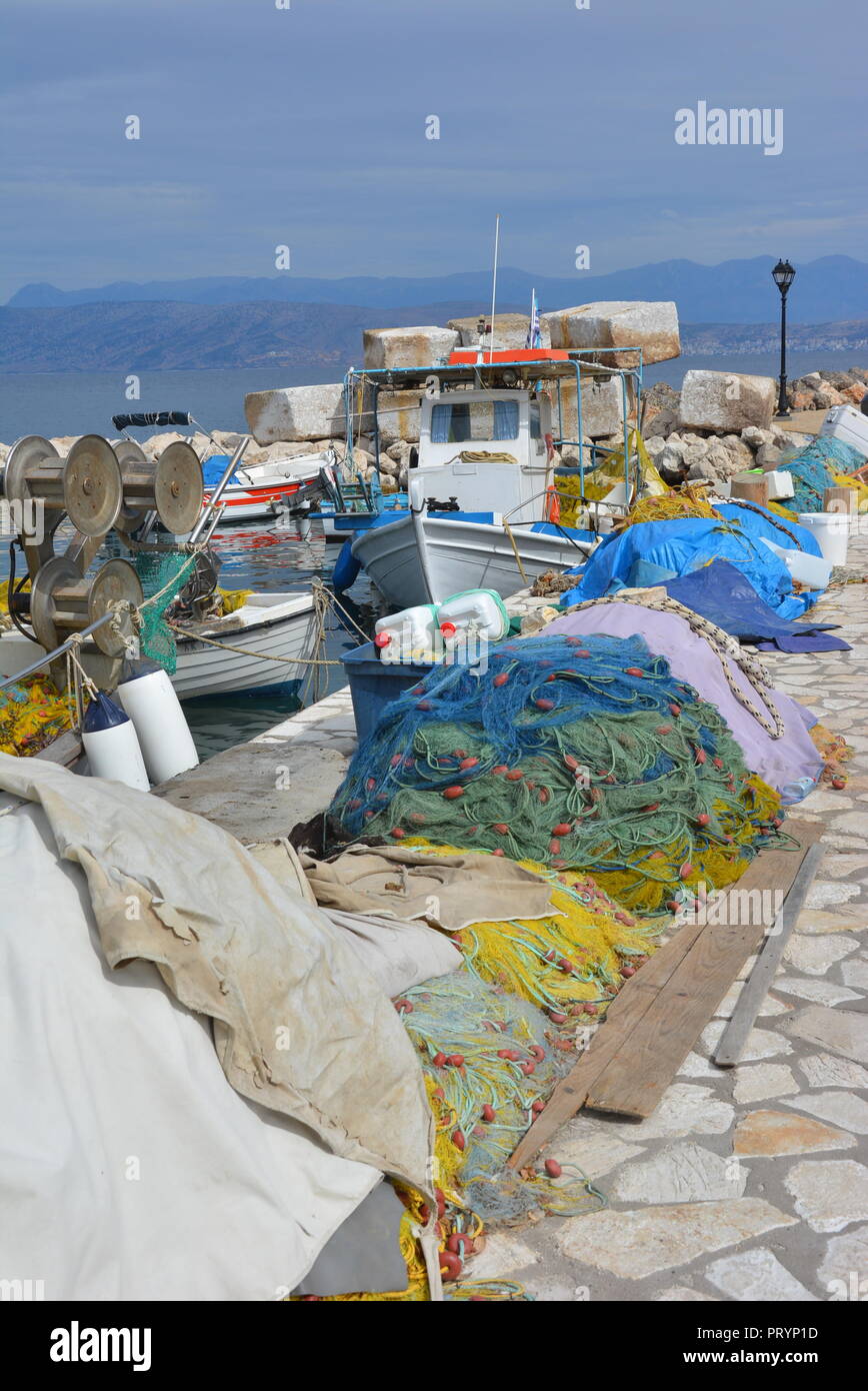 Fishing in Corfu, Greece Stock Photo - Alamy