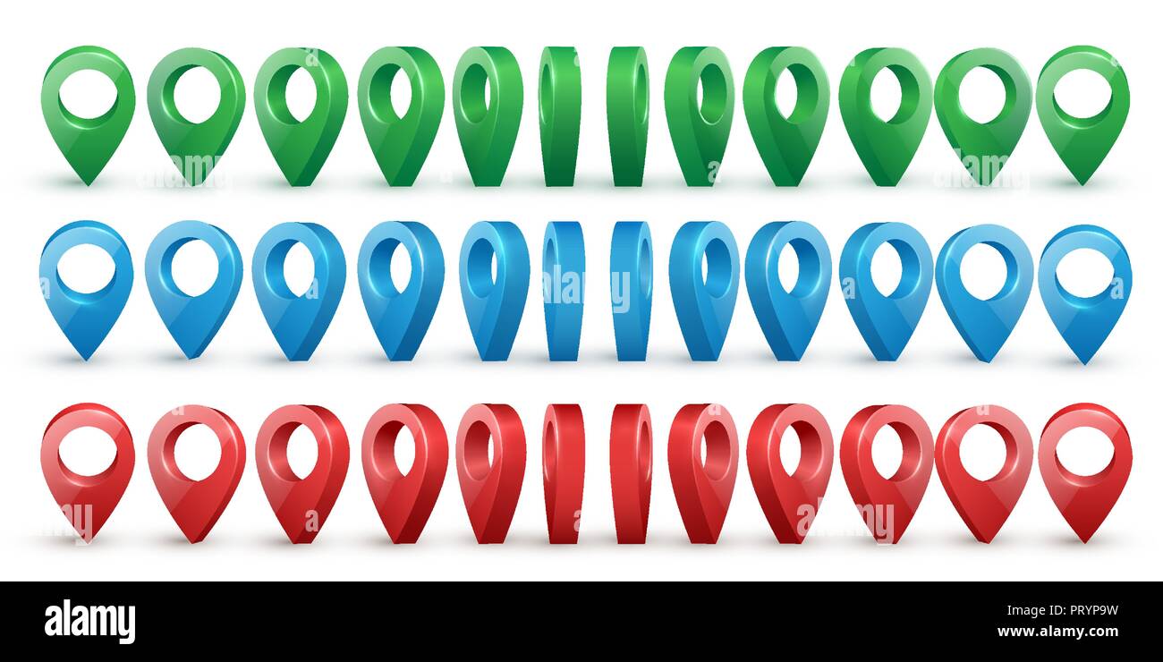 Map pointers vector set green blue red Stock Vector Image & Art - Alamy