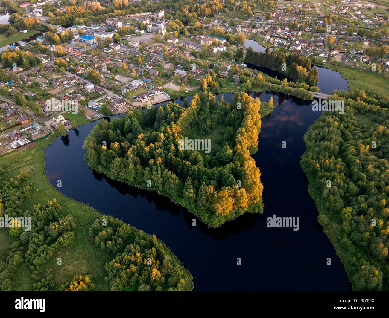 Aerial view the town tikhvin hi-res stock photography and images - Alamy