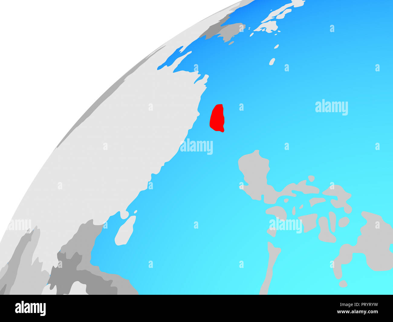 Taiwan on globe. 3D illustration Stock Photo - Alamy