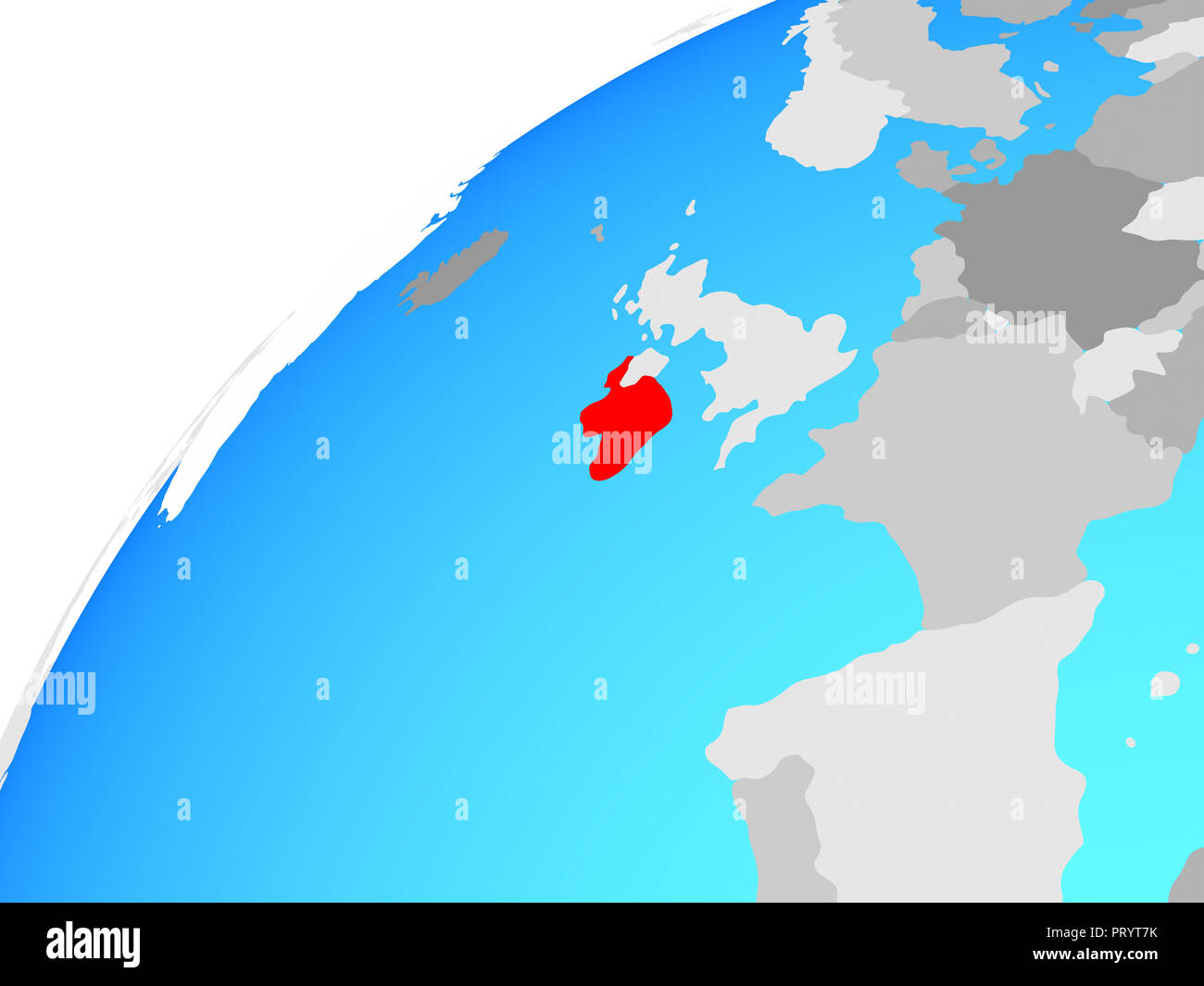 Ireland on globe