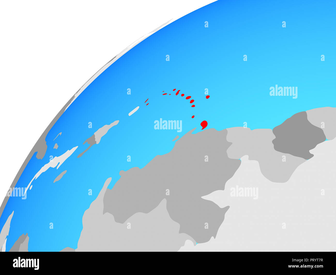 Caribbean on globe. 3D illustration Stock Photo - Alamy