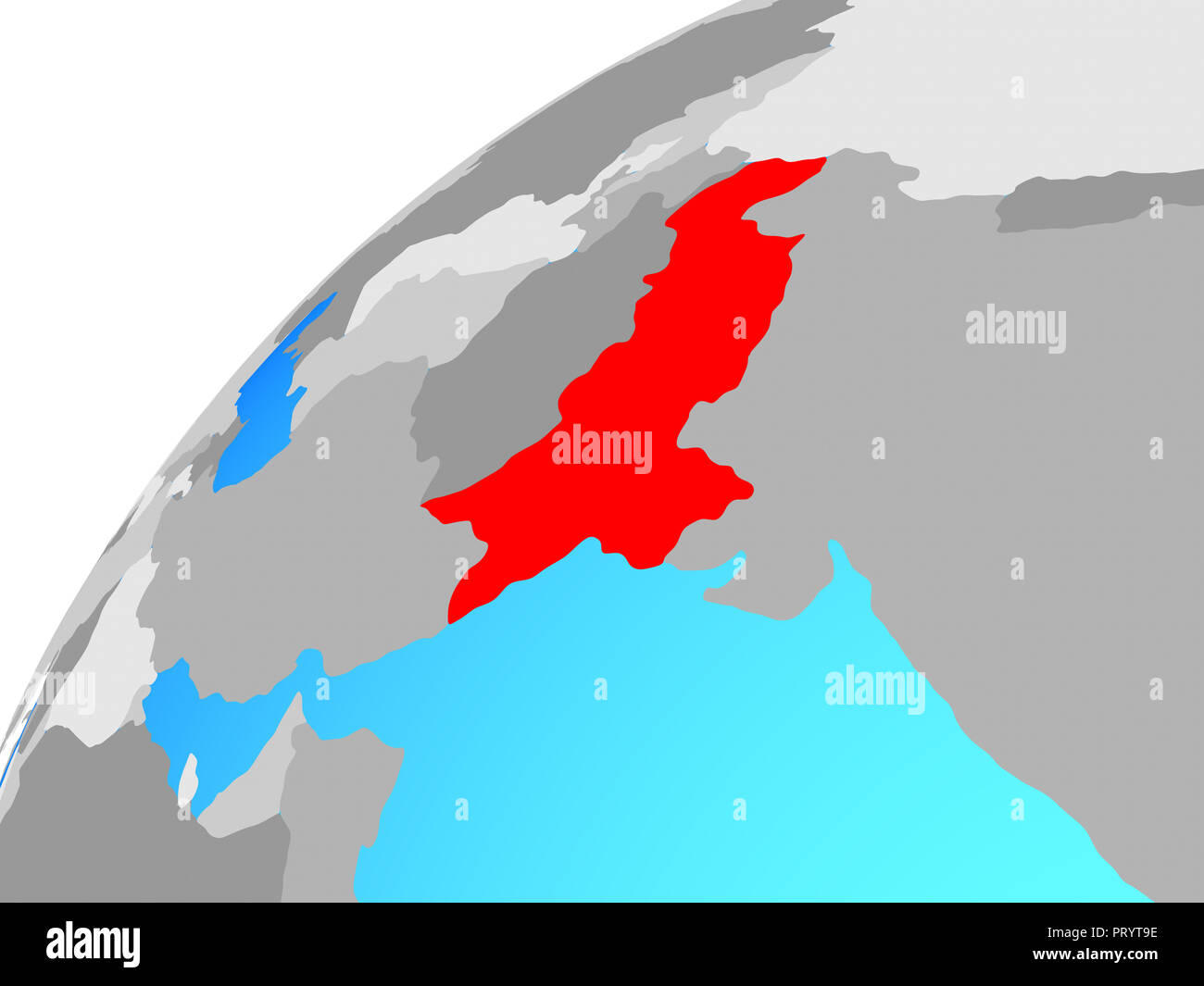 Pakistan on globe. 3D illustration Stock Photo - Alamy