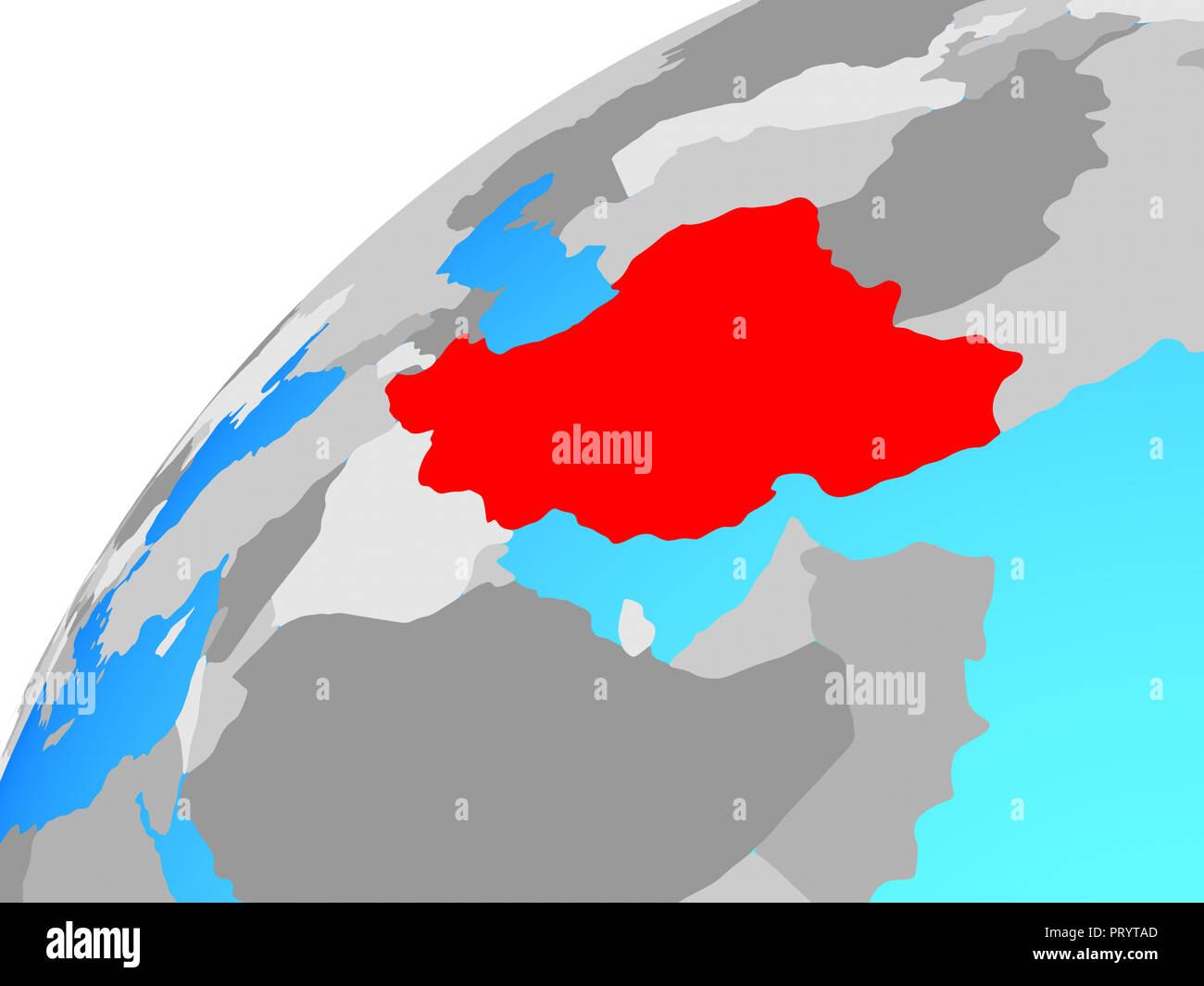 Iran on globe. 3D illustration Stock Photo - Alamy