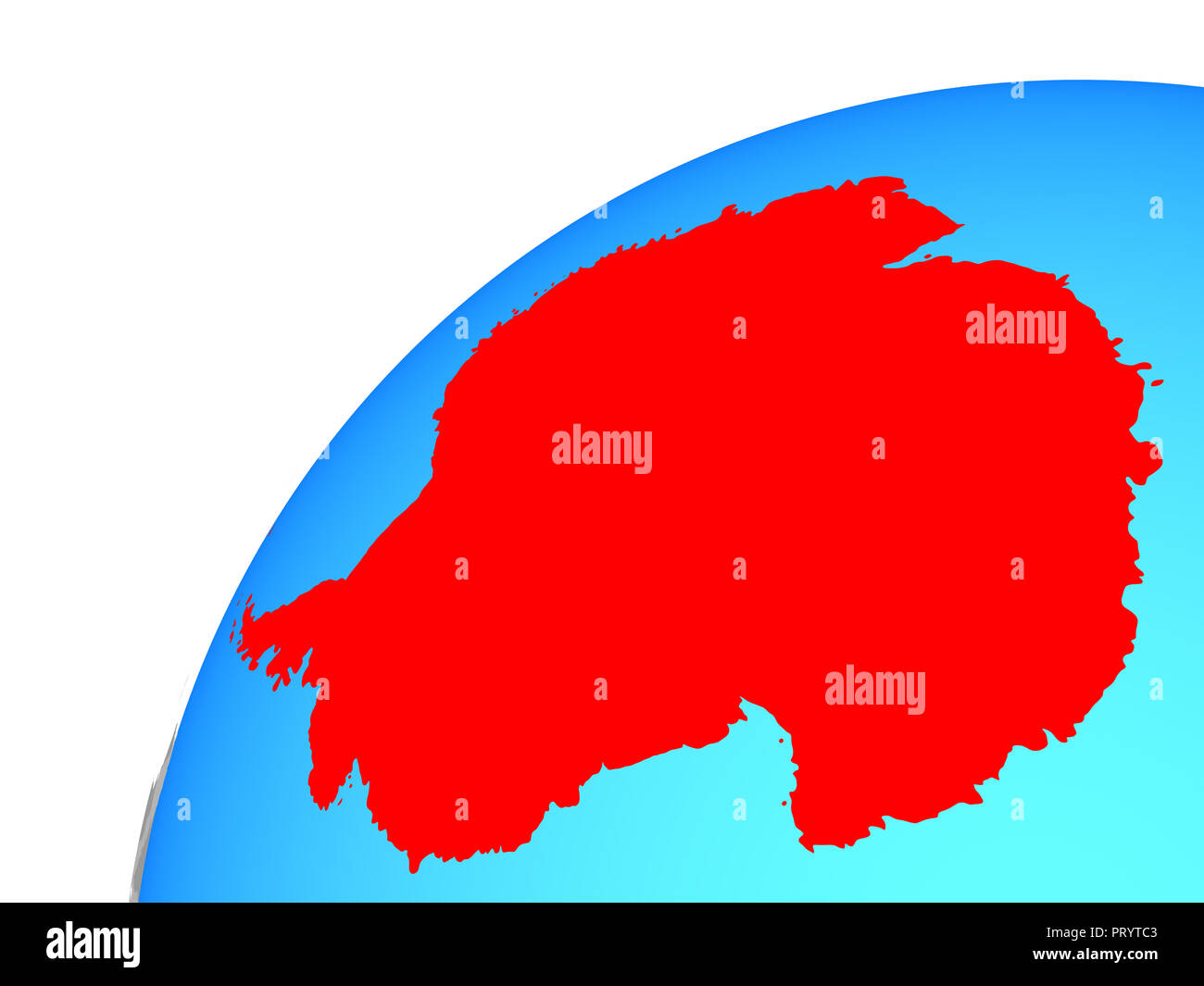 Antarctica on globe. 3D illustration Stock Photo - Alamy