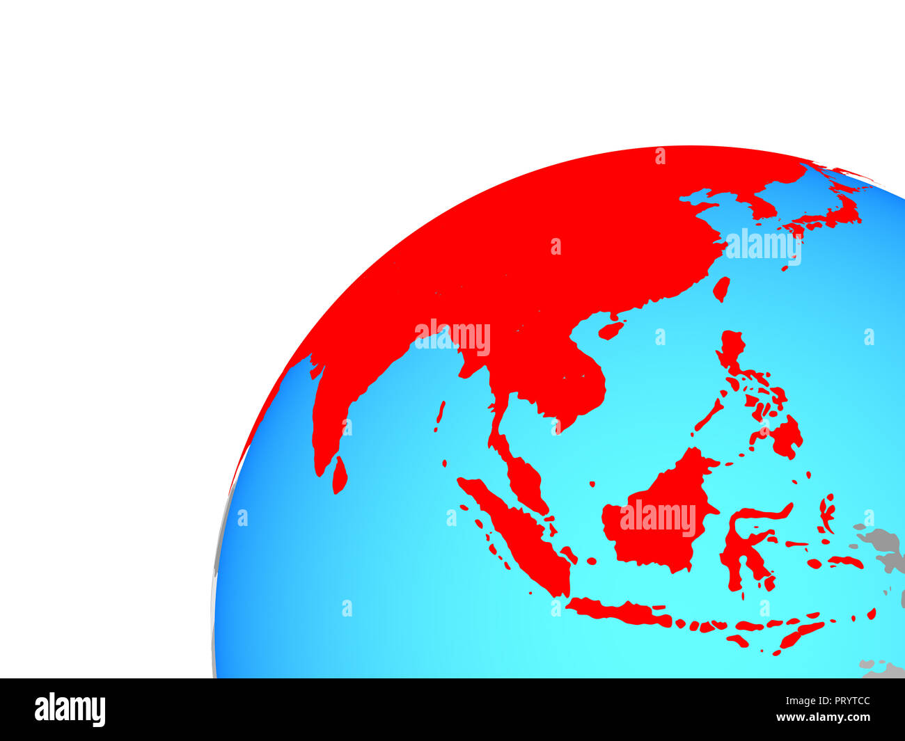 Asia on globe. 3D illustration Stock Photo - Alamy