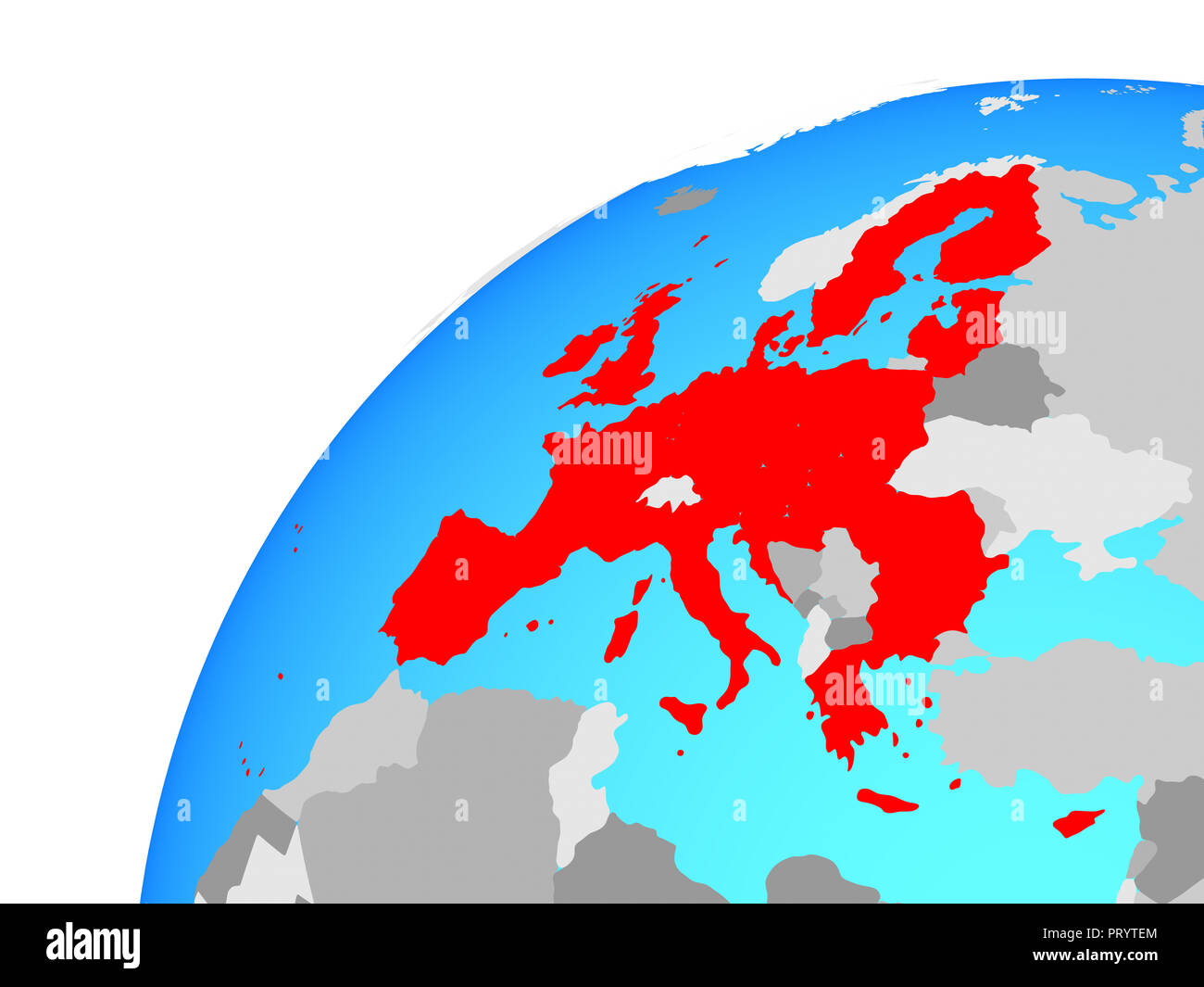 European Union on globe. 3D illustration Stock Photo - Alamy