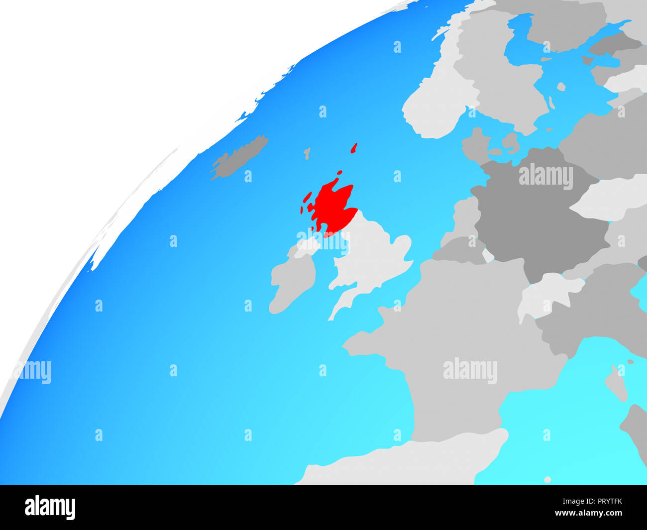 Scotland on globe. 3D illustration Stock Photo - Alamy