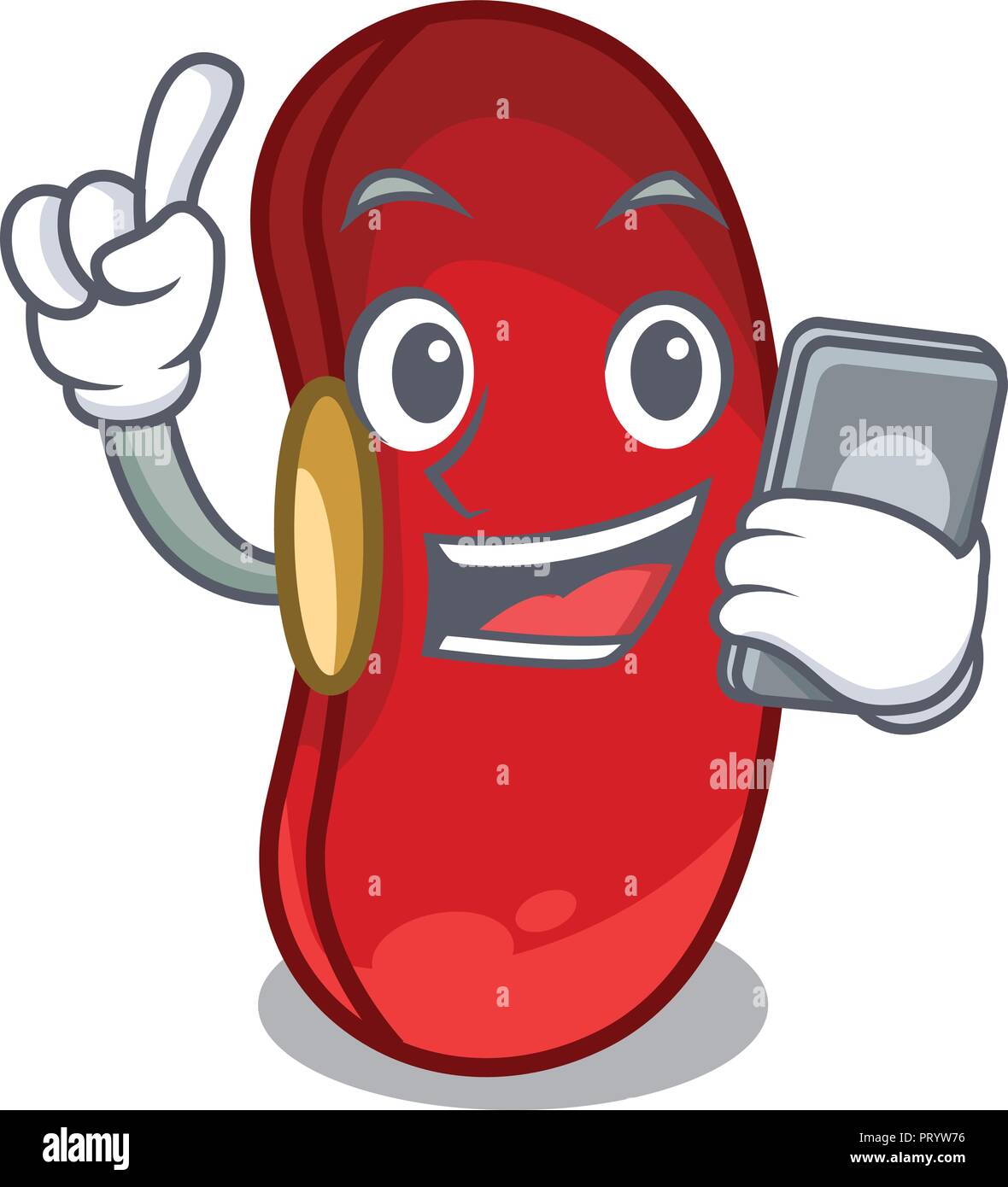 With phone character red beans for cooking ingredients Stock Vector ...