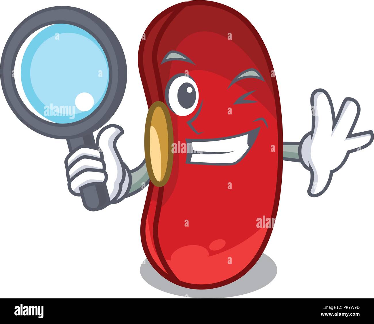 Detective red bean in the cartoon bowl Stock Vector Image & Art - Alamy