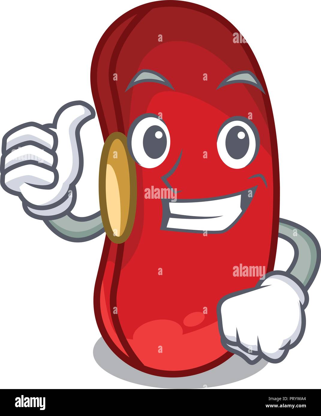 Thumbs up red bean in the cartoon bowl Stock Vector Image & Art - Alamy