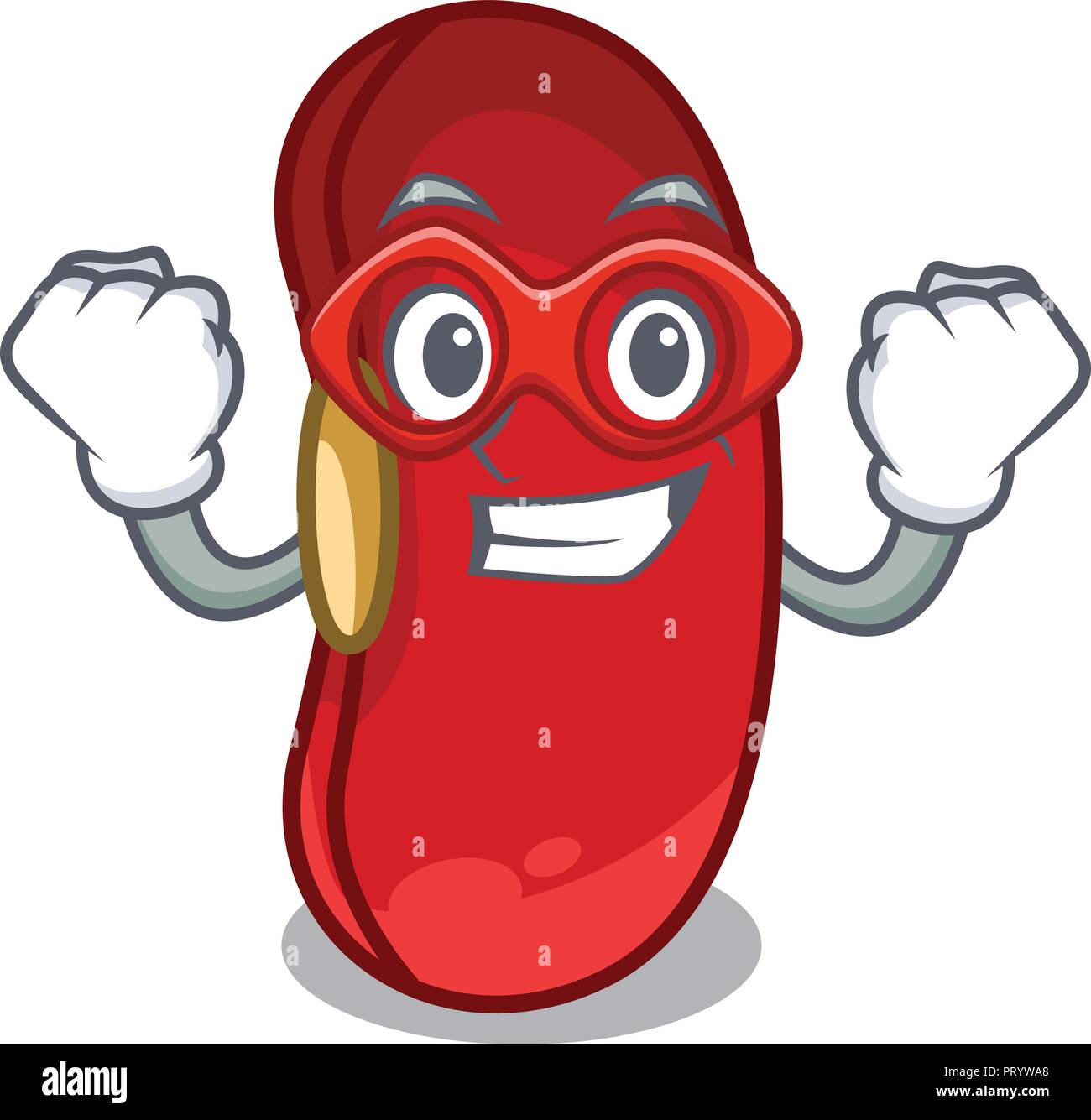 Super hero red bean in the cartoon bowl Stock Vector Image & Art - Alamy