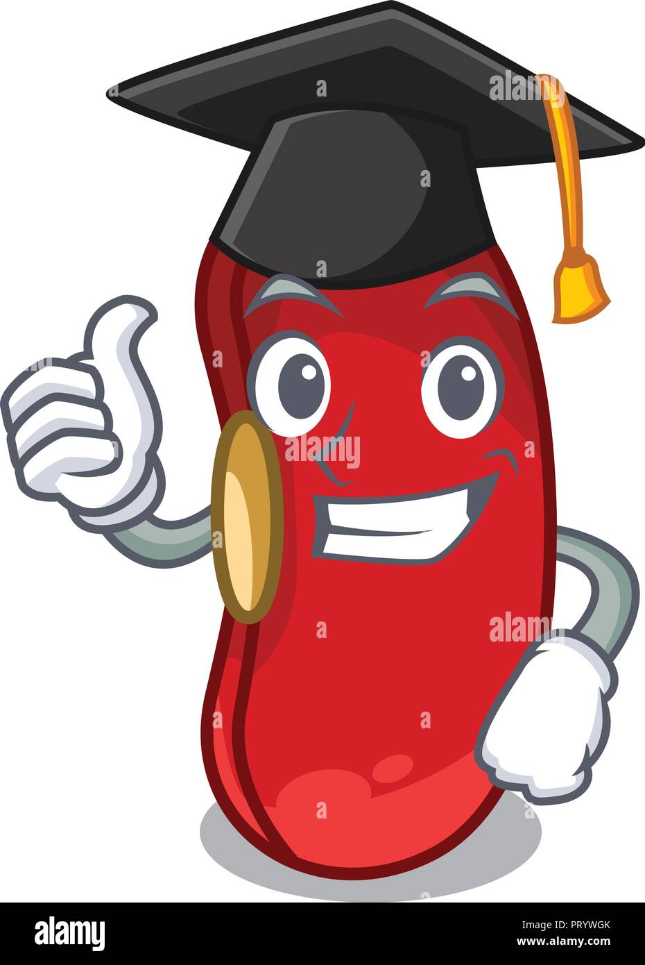 Graduation red bean in the cartoon bowl Stock Vector Image & Art - Alamy