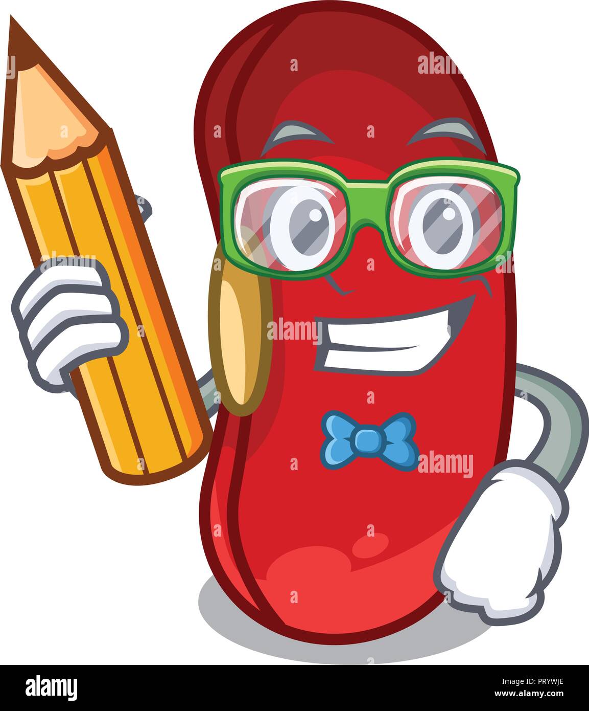 Student red bean in the cartoon bowl Stock Vector Image & Art - Alamy