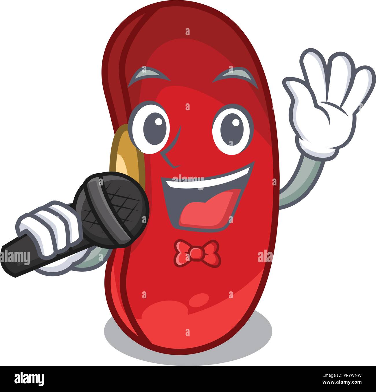 Singing red bean in the cartoon cup Stock Vector Image & Art - Alamy