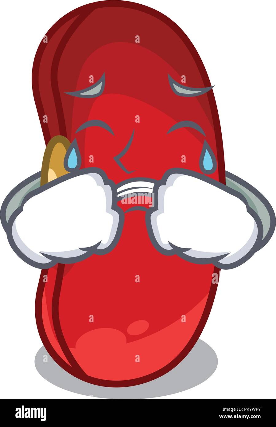 Crying red bean in the cartoon cup Stock Vector Image & Art - Alamy