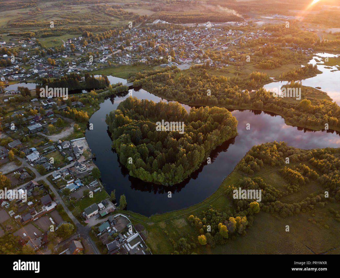 Aerial view the town tikhvin hi-res stock photography and images - Alamy