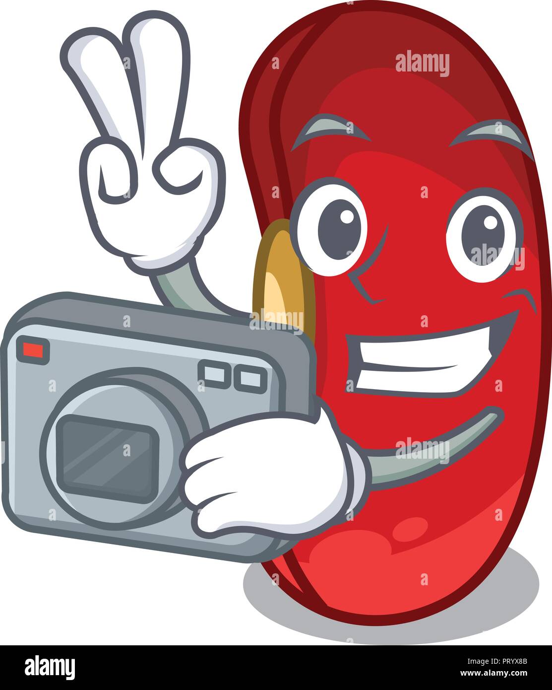 Photographer red bean in the cartoon cup Stock Vector Image & Art - Alamy