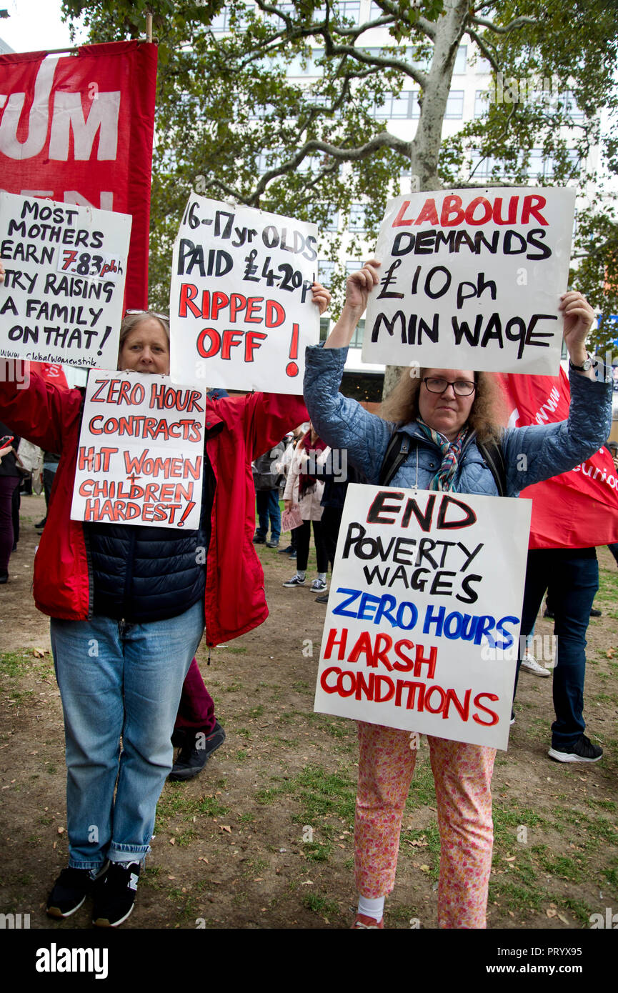 October 4th 2018. Leicester Square, London. Day of action by workers ...