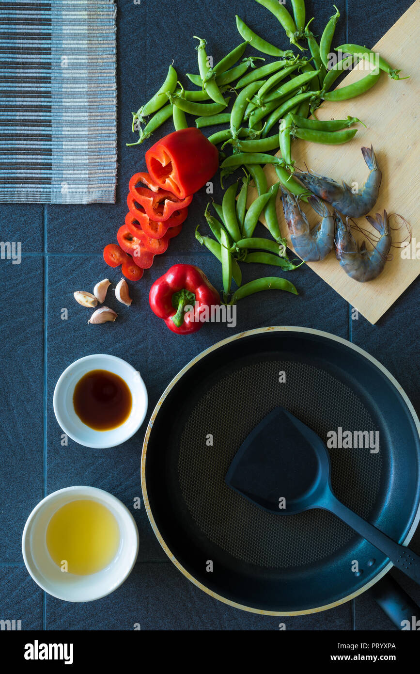 Flat lay soya sauce hi-res stock photography and images - Alamy