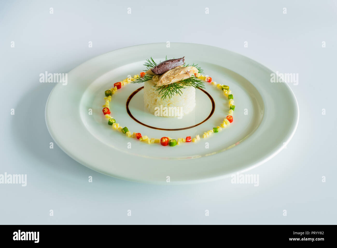 Thai chicken rice arranged in fusion style Stock Photo - Alamy
