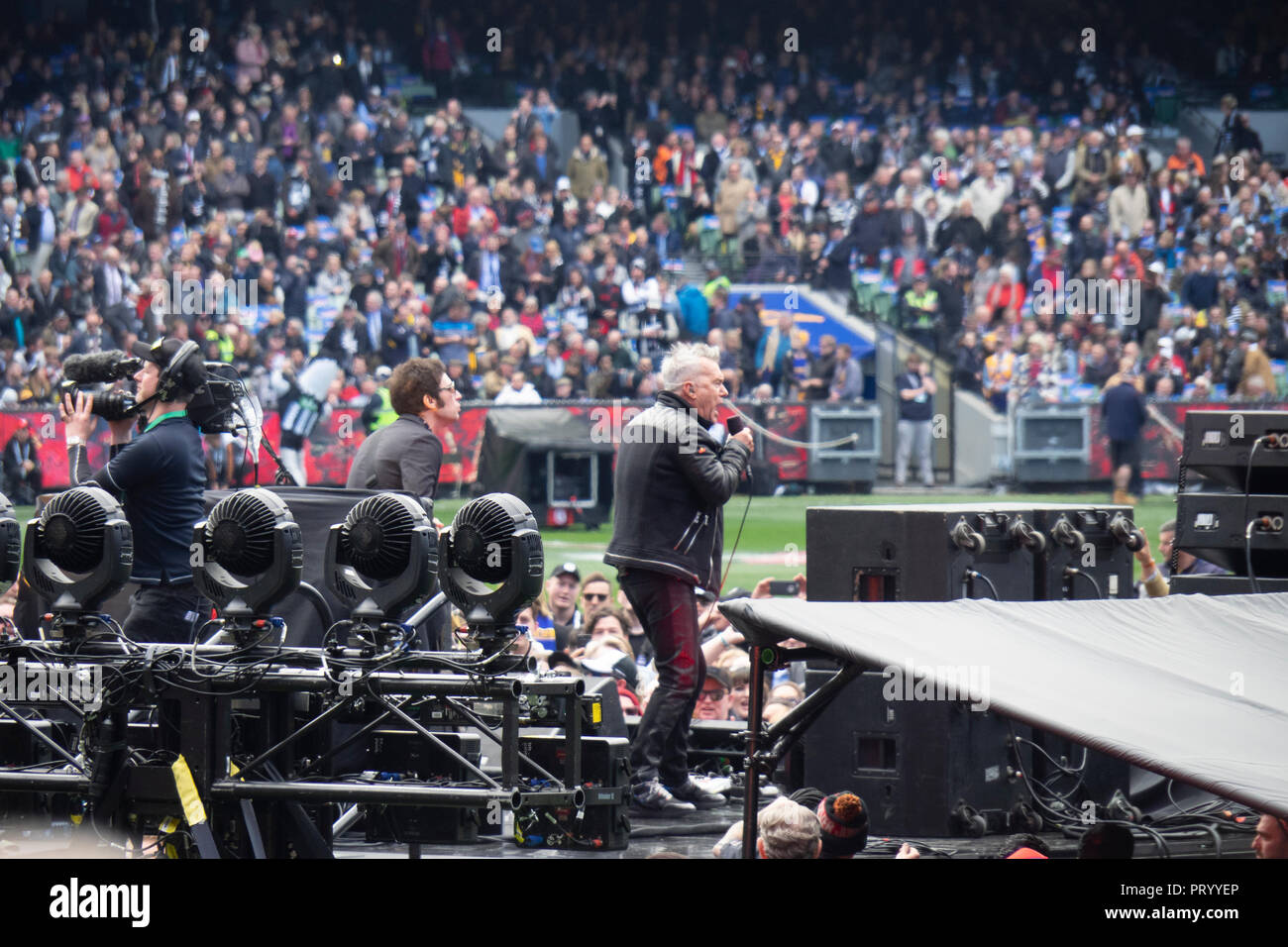 Australian rocker Jimmy Barnes singing in concert at the 2018 AFL Grand ...