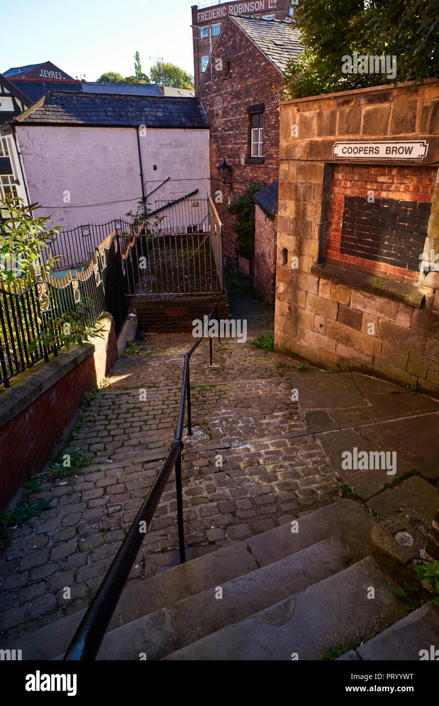 Coopers Brow steps leading down to Underbank in Stockport Stock Photo ...