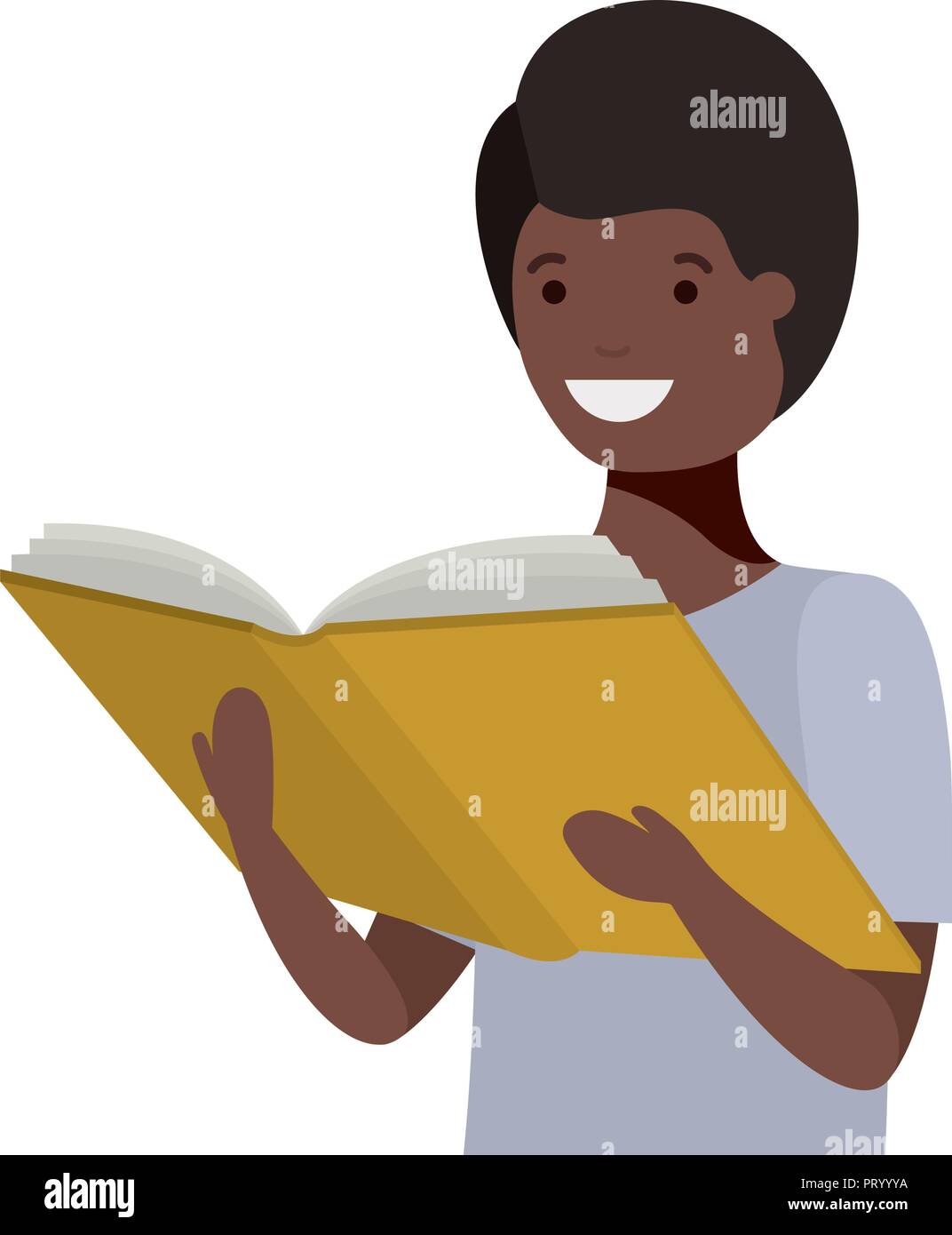 young black student reading book Stock Vector Image & Art - Alamy