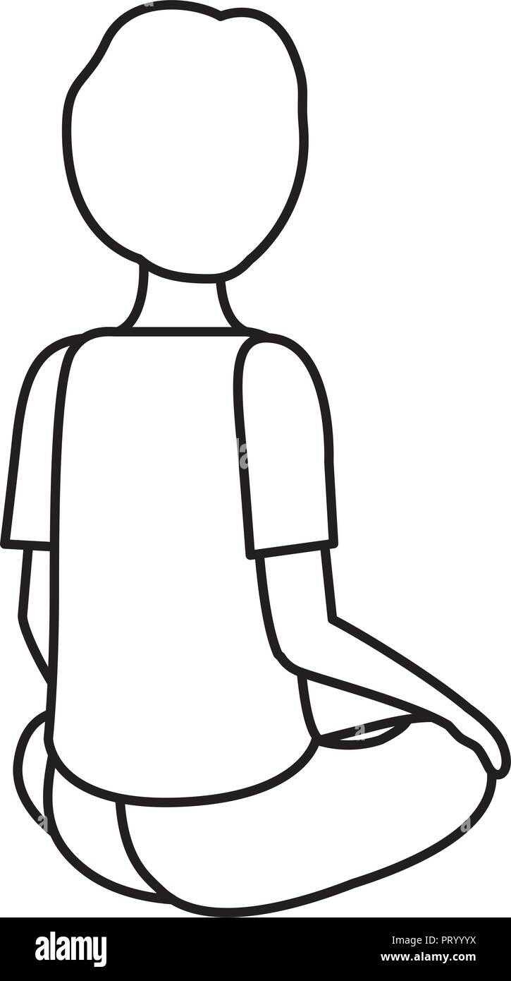 teenager boy sitting on his back character Stock Vector Image & Art - Alamy