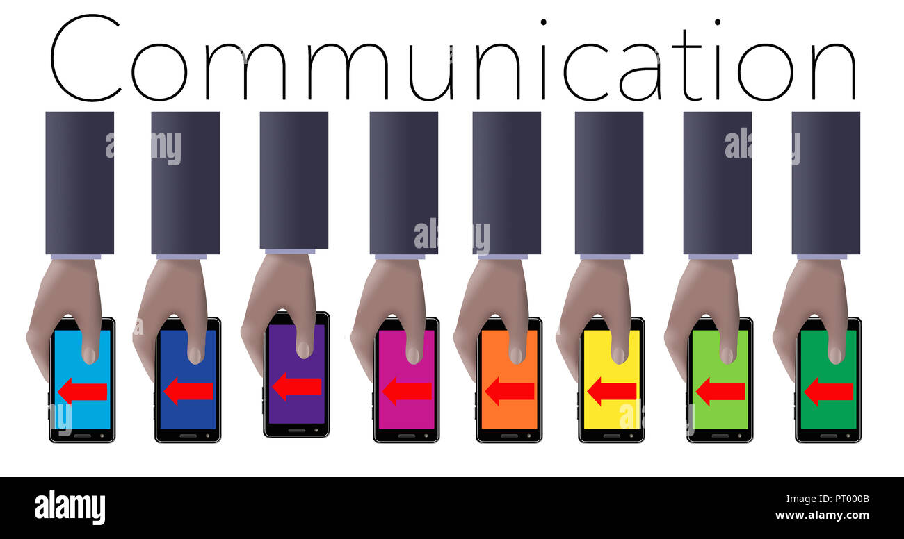 Business communication, cell communication, teamwork, team building ...