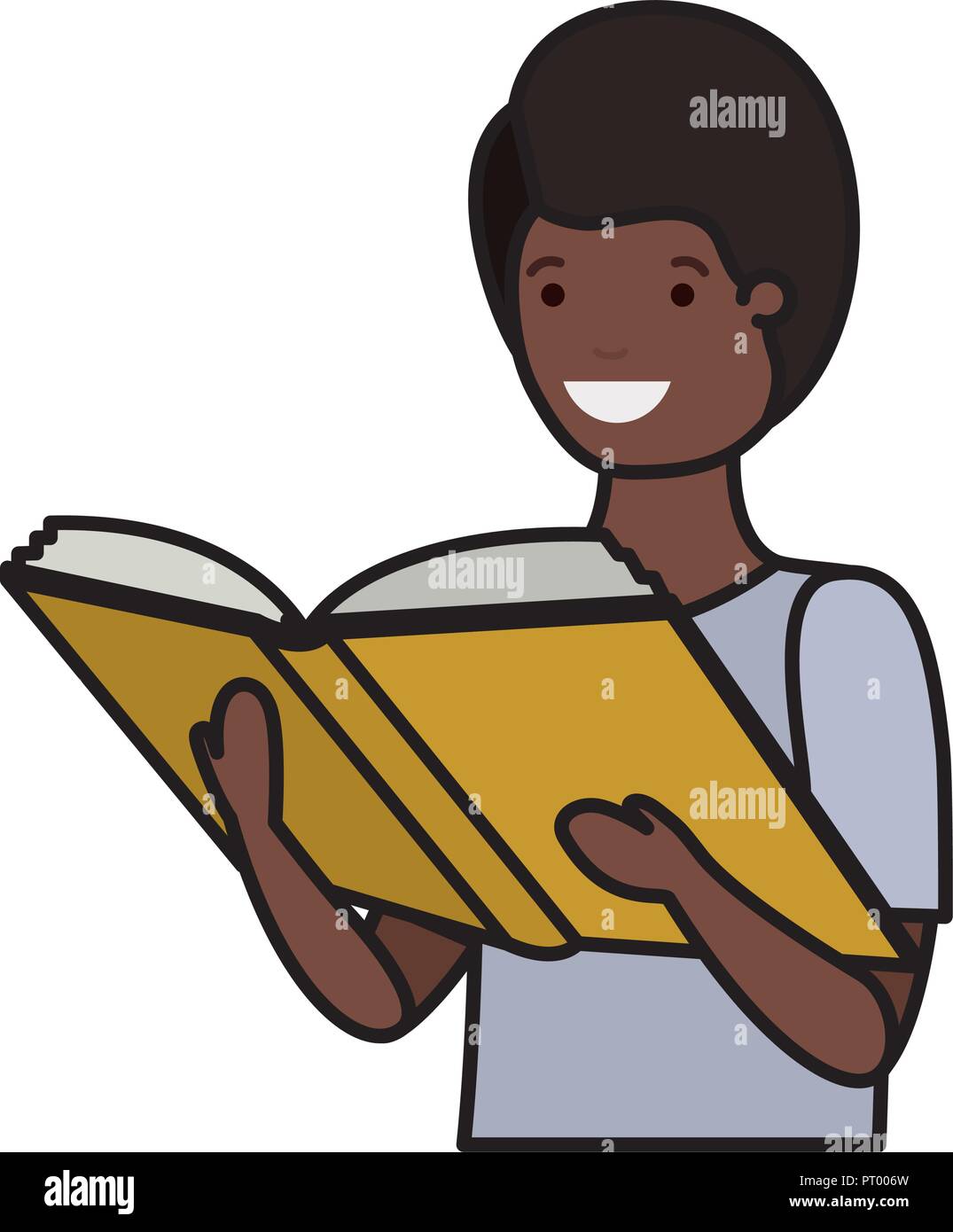 young black student reading book Stock Vector Image & Art - Alamy