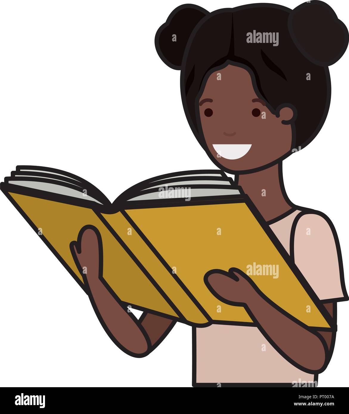 young black student girl reading book Stock Vector Image & Art - Alamy