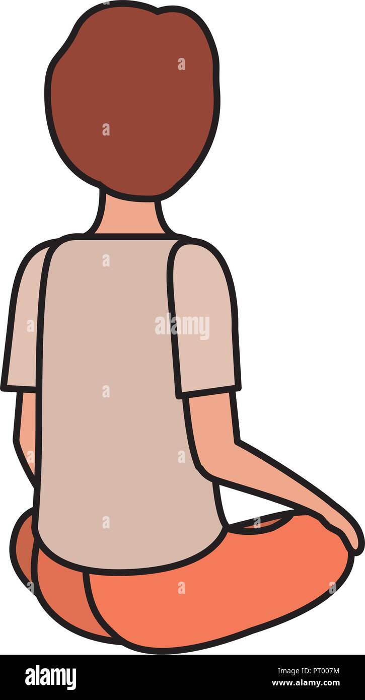 teenager boy sitting on his back character Stock Vector Image & Art - Alamy