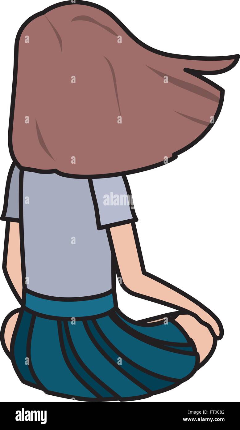 teenager girl sitting on his back avatar character Stock Vector Image ...