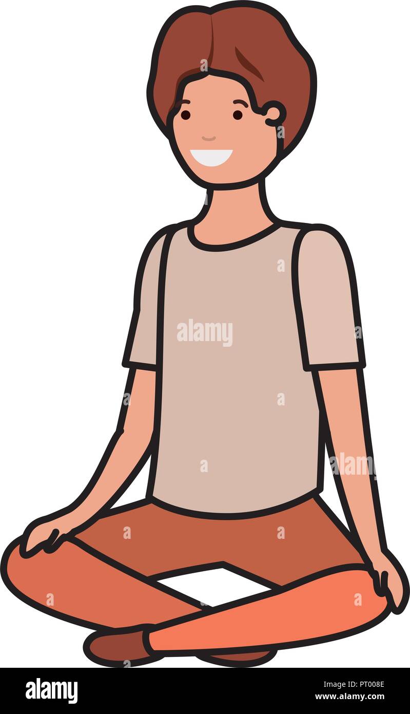 teenager boy sitting avatar character Stock Vector Image & Art - Alamy