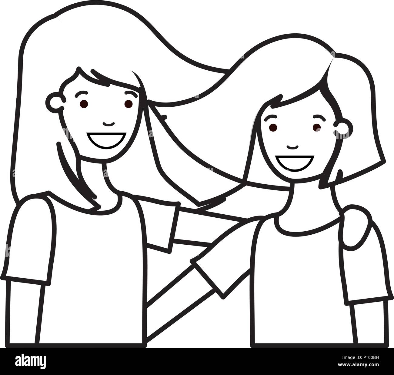friendly teenagers girls characters Stock Vector Image & Art - Alamy