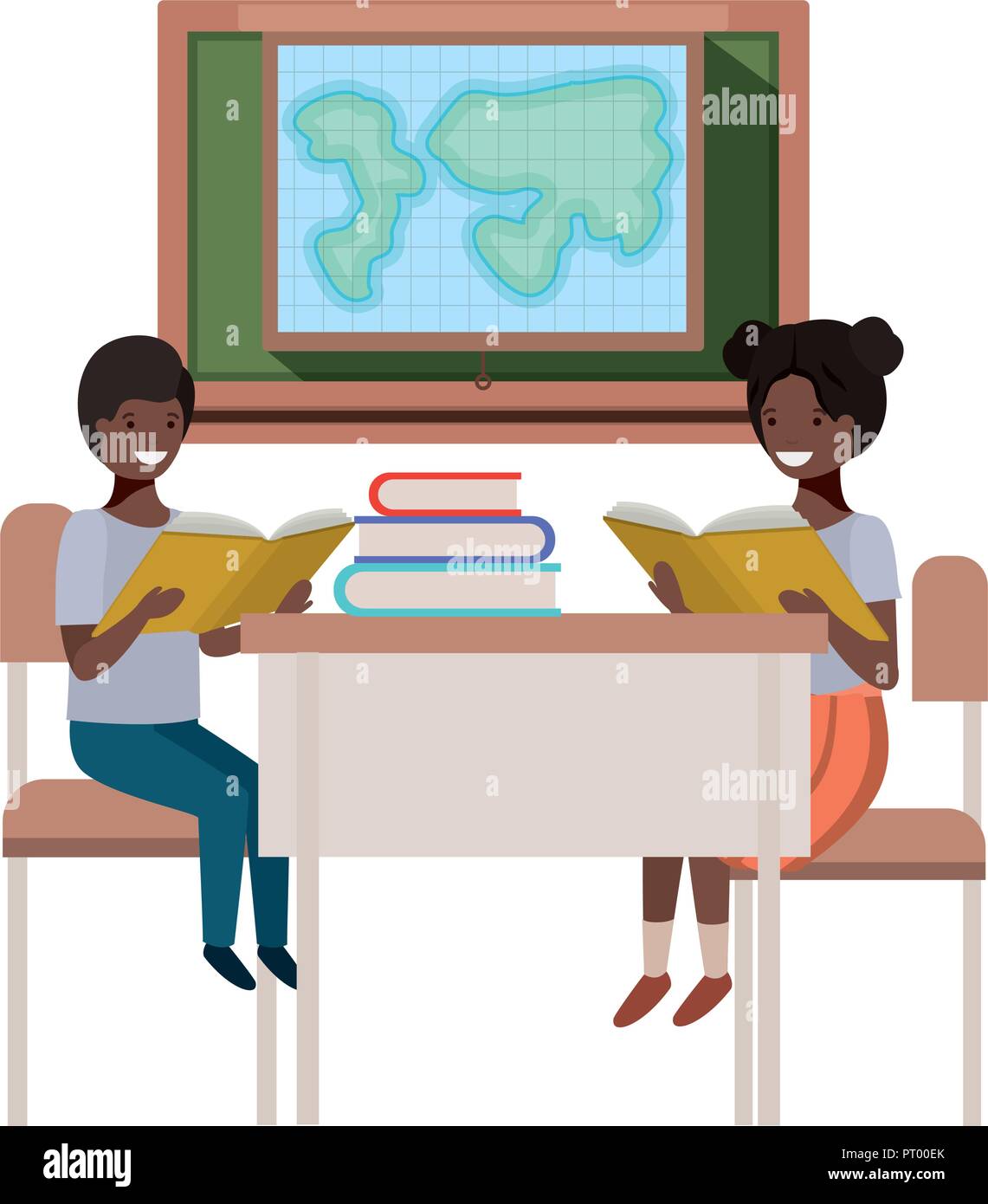 young students in geography classroom Stock Vector Image & Art - Alamy