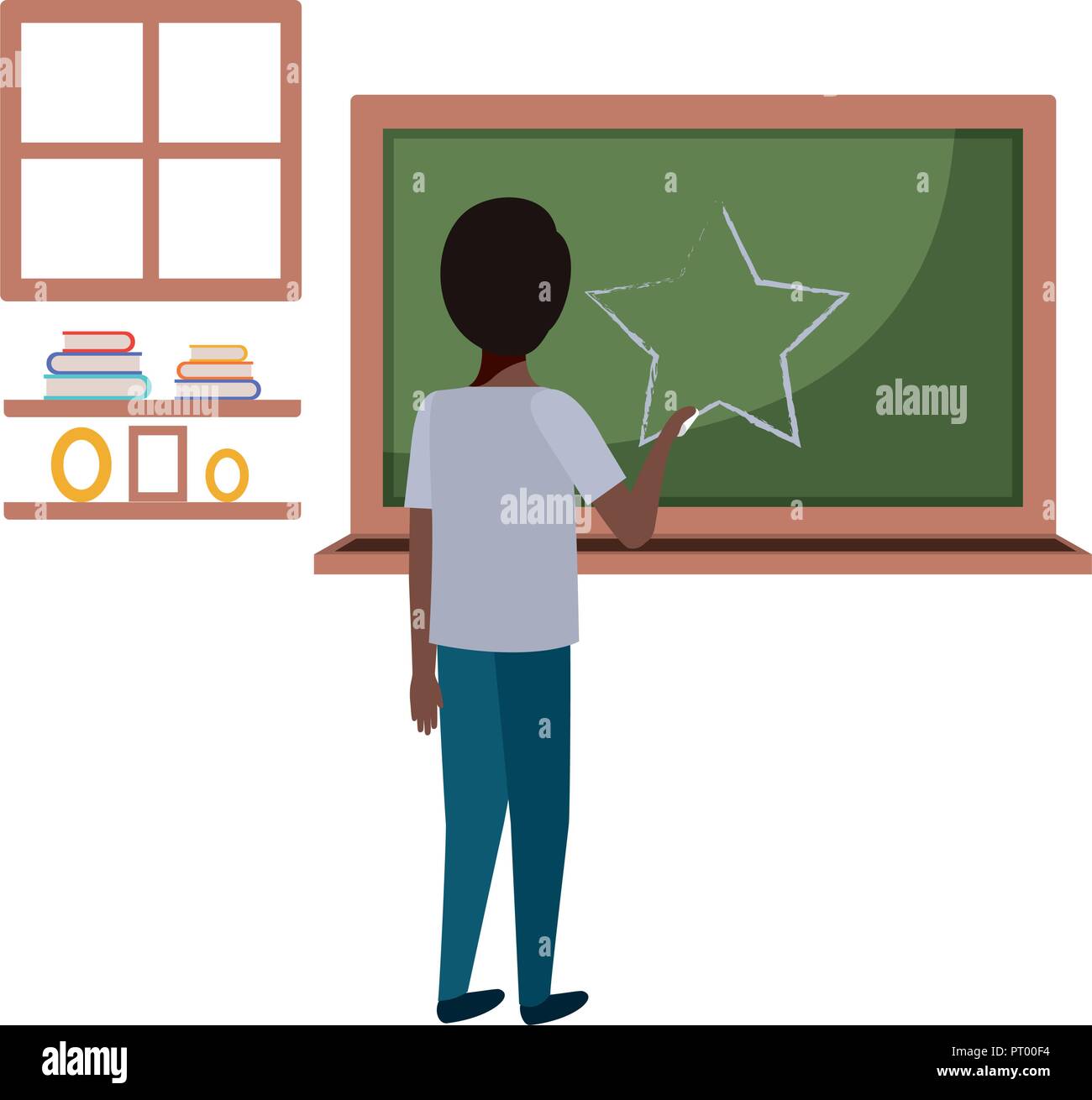African boy student drawing Stock Vector Images - Alamy
