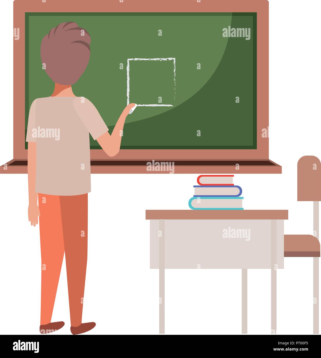 student drawing square in chalkboard Stock Vector Image & Art - Alamy