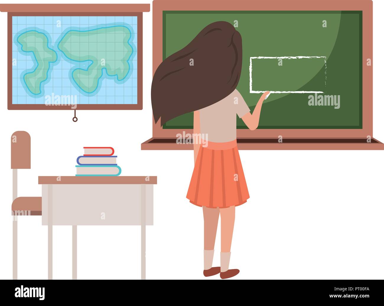 young student in geography classroom Stock Vector Image & Art - Alamy