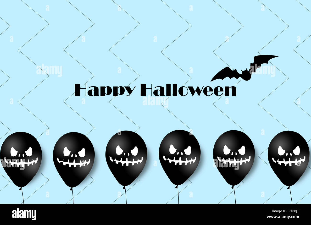 Halloween Banner with Halloween Ghost Balloons. Scary air balloons ...