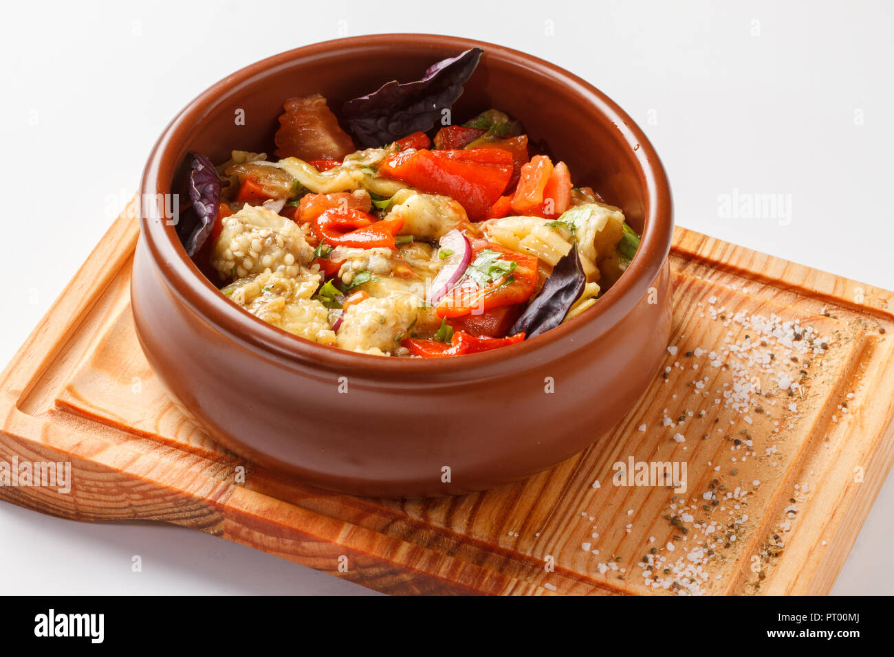 Grilled vegetable salad - cooked on coal and sauteed in butter ghee ...